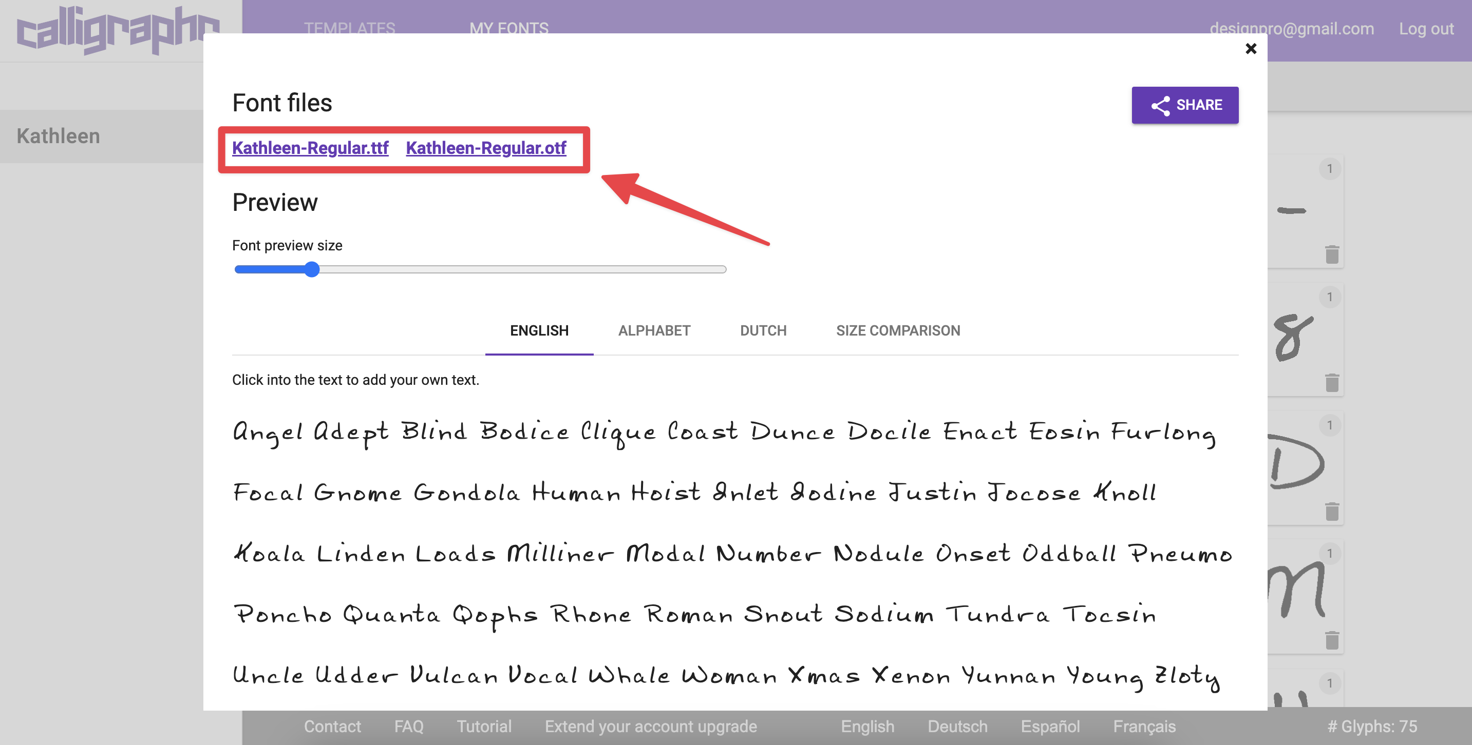 Kathleen Regular Font – Dave Martin